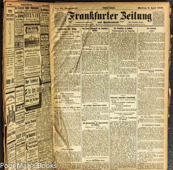 FRANKFURTER ZEITUNG [BOUND NEWSPAPERS] APRIL 1 1916- MAY 14 1916