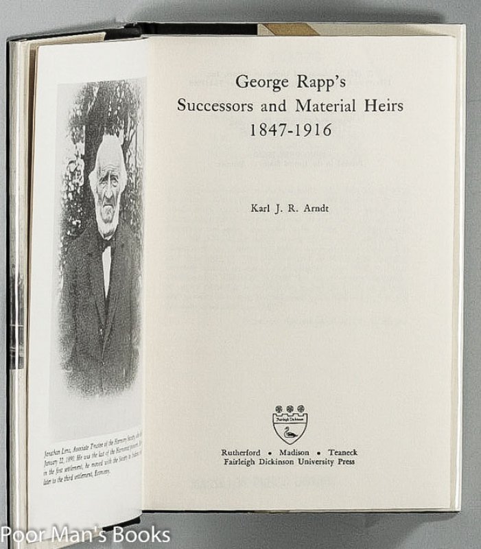 GEORGE RAPP'S SUCCESSORS AND MATERIAL HEIRS 1847-1916