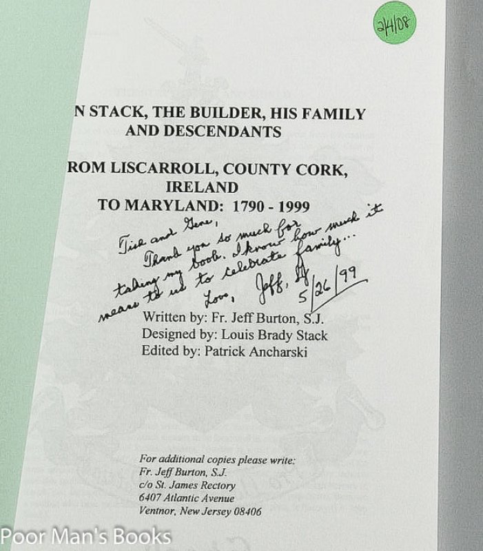 JOHN STACK, THE BUILDER, HIS FAMILY AND DESCENDANTS: FROM LICARROLL ...