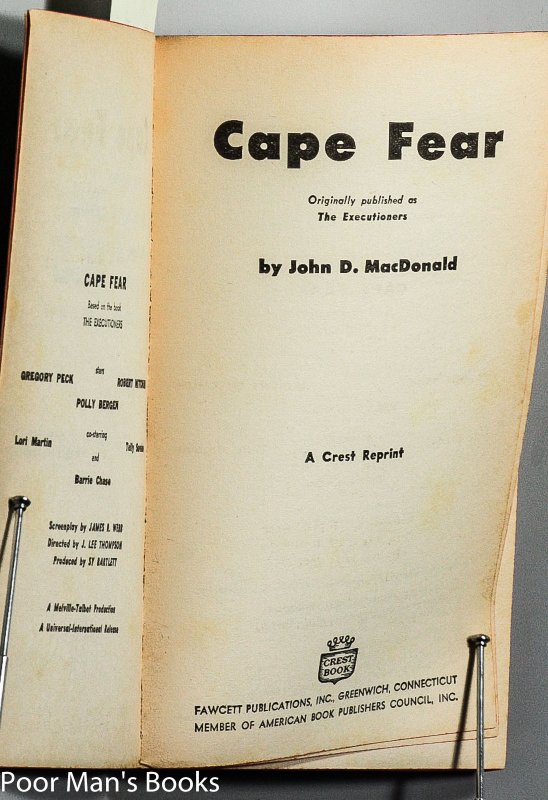 CAPE FEAR [1962 AUTHOR SIGNED ]