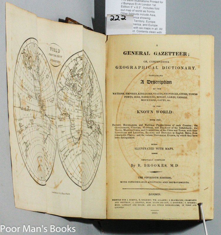 GENERAL GAZETEER OR COMPENDIOUS GEOGRAPHICAL DICTIONARY; ILLUSTRATED WITH MAPS