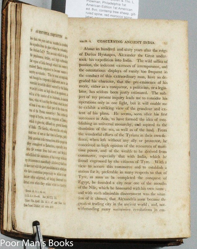 AN HISTORICAL DISQUISITION CONCERNING THE KNOWLEDGE WHICH THE ANCIENTS ...